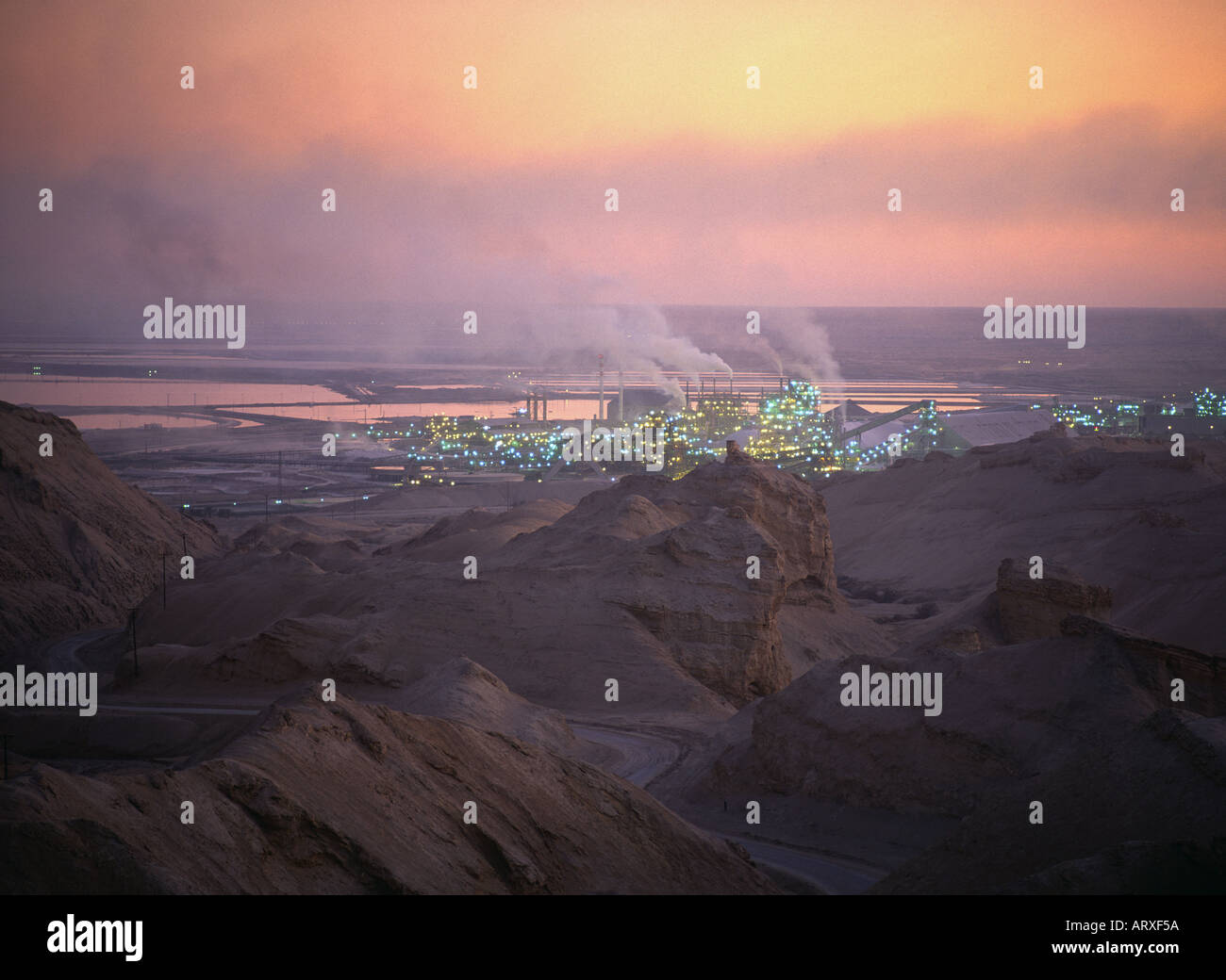 Israel Dead Sea area Sodom Dead Sea Works Potash plant in Sodom view ...
