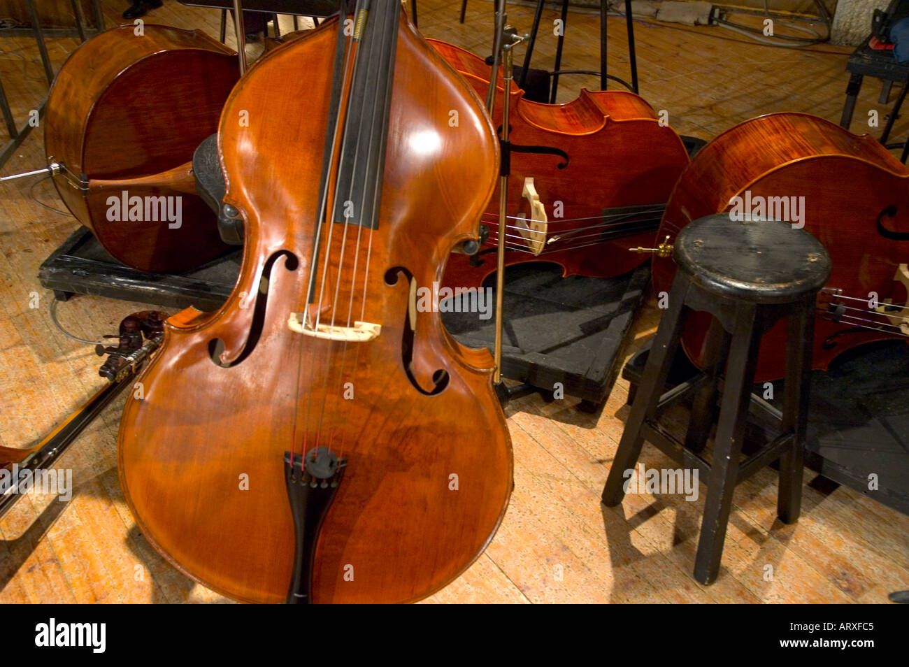 Israel Jerusalem Theatre concert hall several counterbasses and stalls ...
