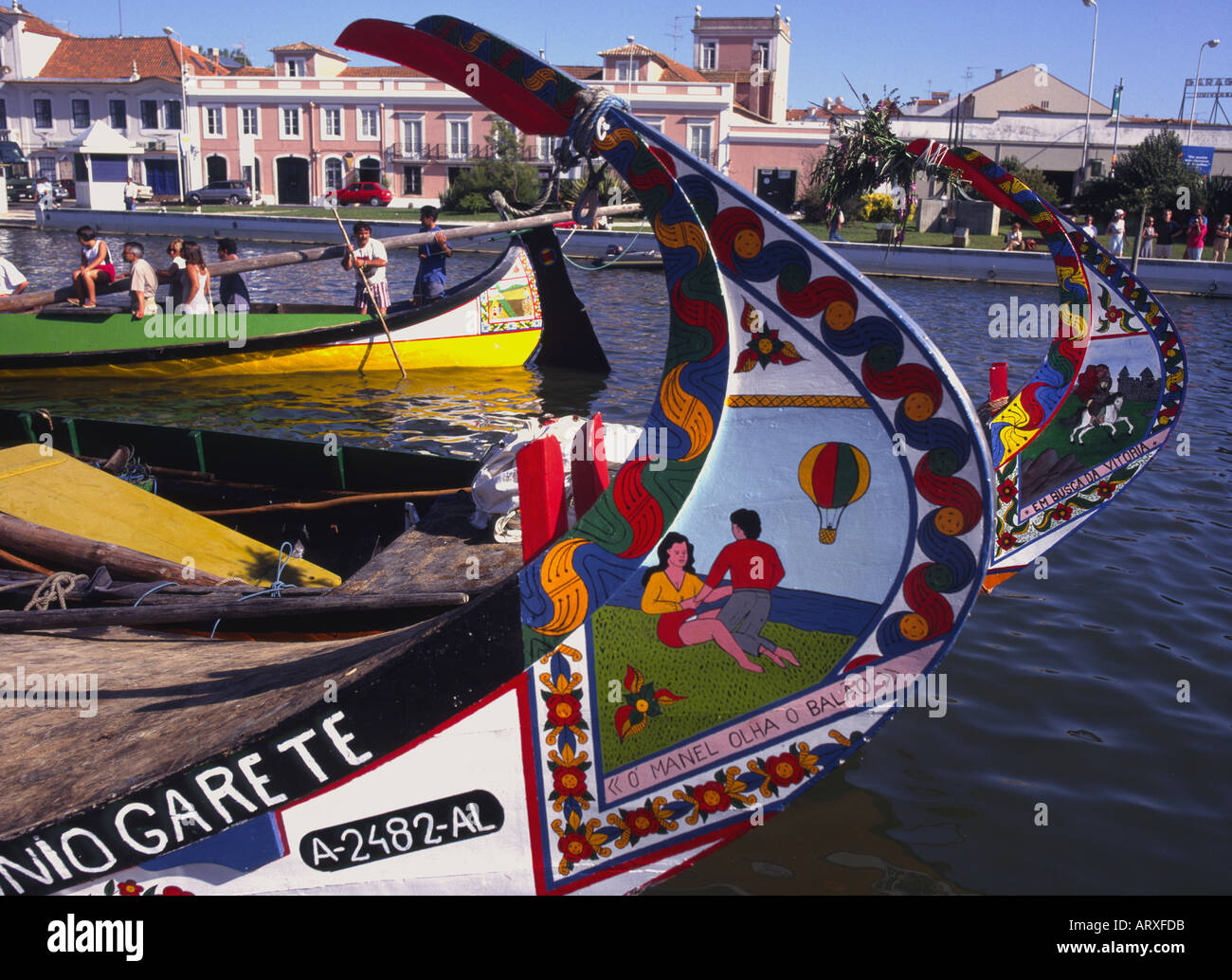 Portugal The Beiras Aveiro Seaweed collecting boats reconditioned and ...