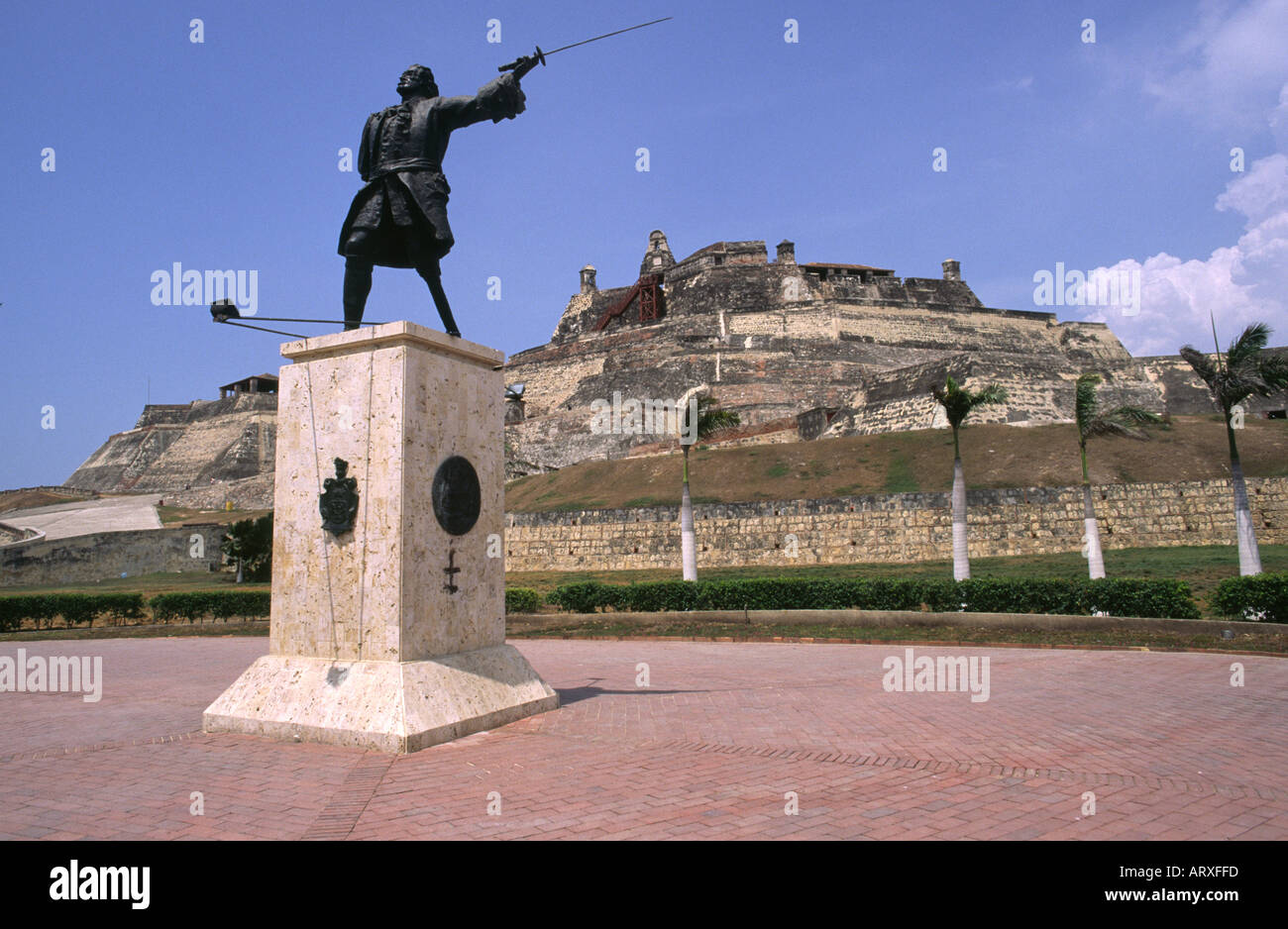 cartagena fort statue Stock Photo - Alamy