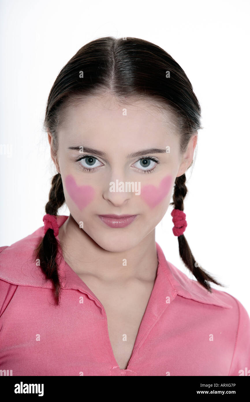 studio shot portrait isolated on white background of a young romantic ...