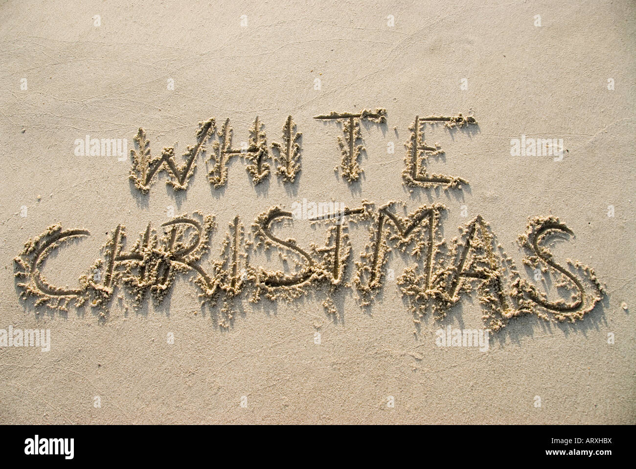 Beach Sand writing White Christmas Langkawi Malaysia Stock Photo - Alamy