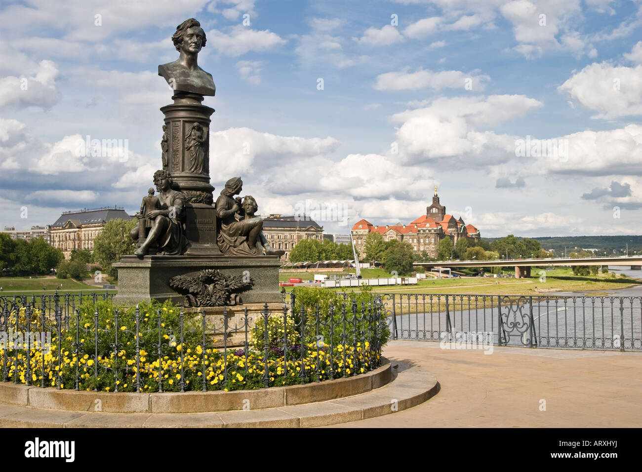 Luther Goethe und Schiller sculpture by Ernst Rietschel on the Elbe ...