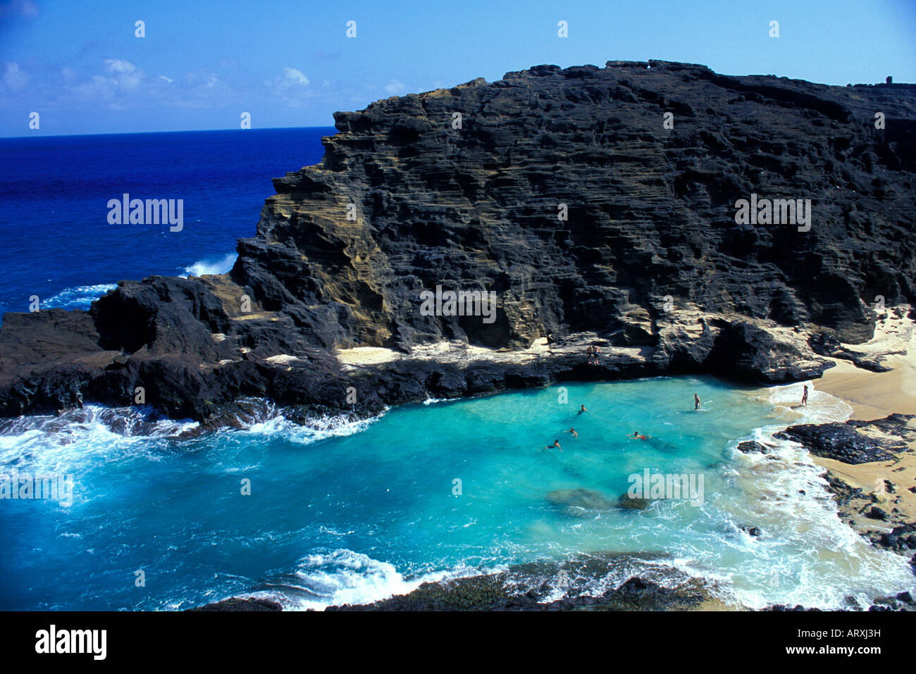 Halona beach cove, on the east coast side of Oahu Stock Photo - Alamy