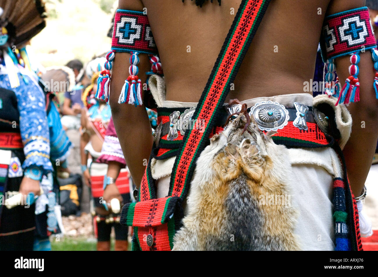 Zuni Pueblo dancers preforming traditional dances at Bandelier National ...
