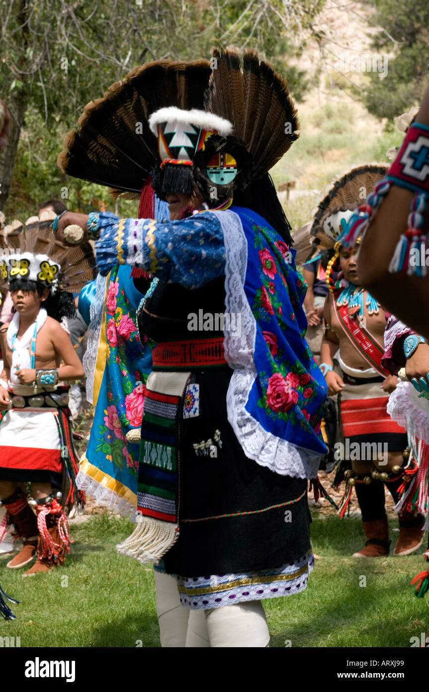 Zuni Pueblo dancers preforming traditional dances at Bandelier National ...