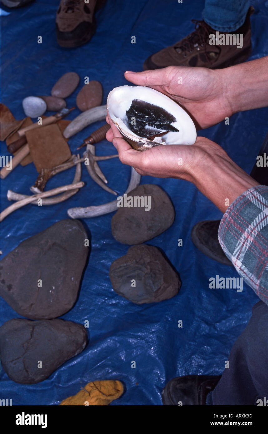 Hand made arrowheads Stock Photo - Alamy