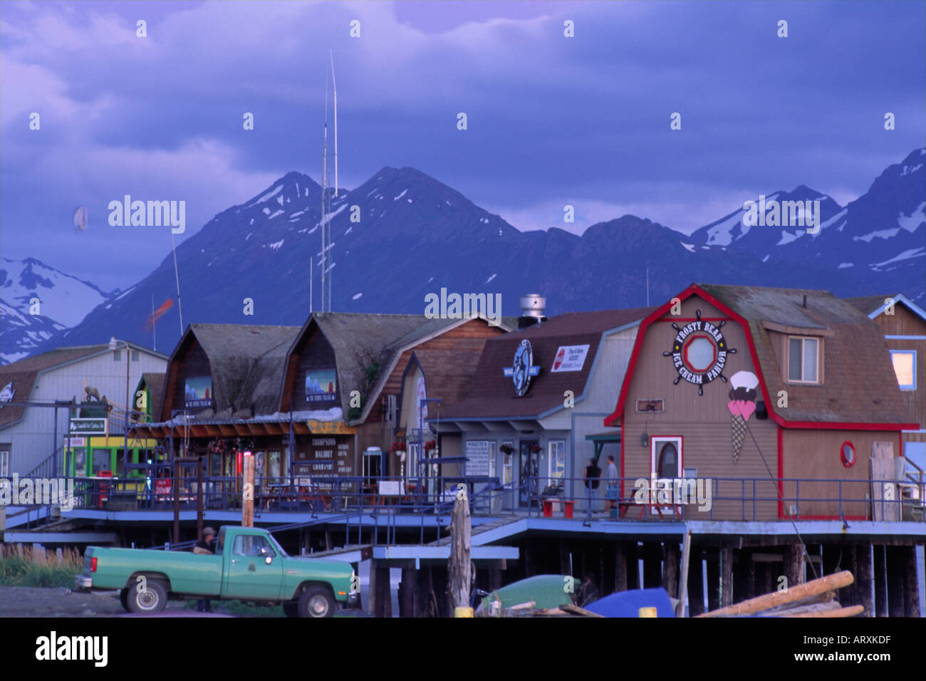 Colourful sunset at Homer town in Alaska 2000 Stock Photo - Alamy