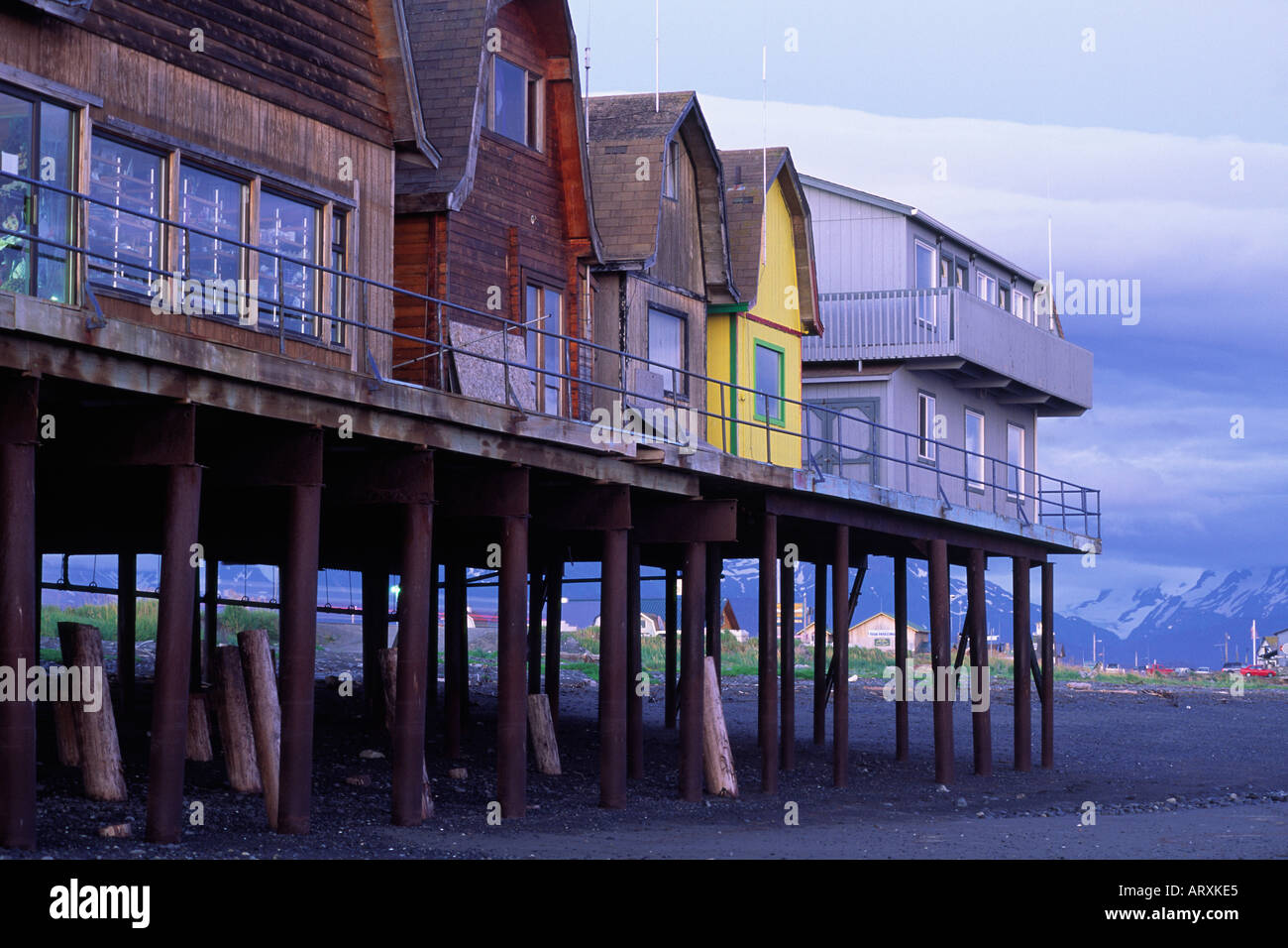 Colourful sunset at Homer town in Alaska 2000 Stock Photo - Alamy