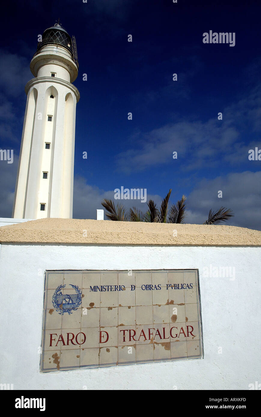 TRAFALGAR LIGHTHOUSE IN CAÑOS DE MECA PROVINCE OF CADIZ ANDALUCIA SOUTH ...