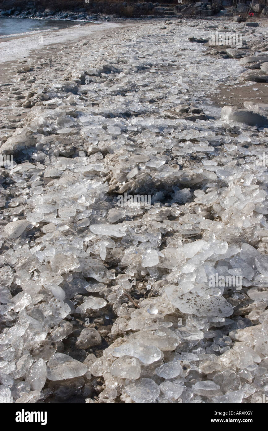 Huge chunks of Ice - Wards Island - Toronto - Canada Stock Photo - Alamy