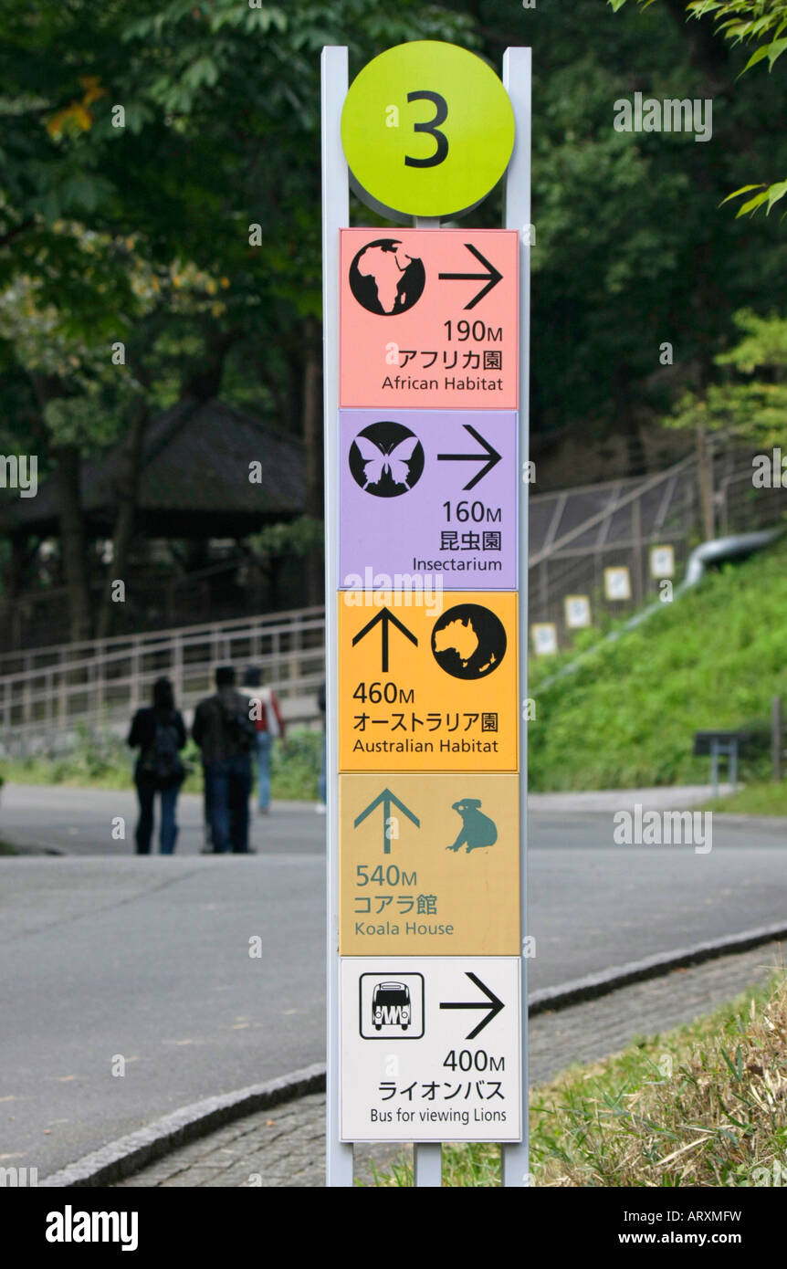 A Information Sign at Tama Zoo Tokyo Japan Stock Photo - Alamy