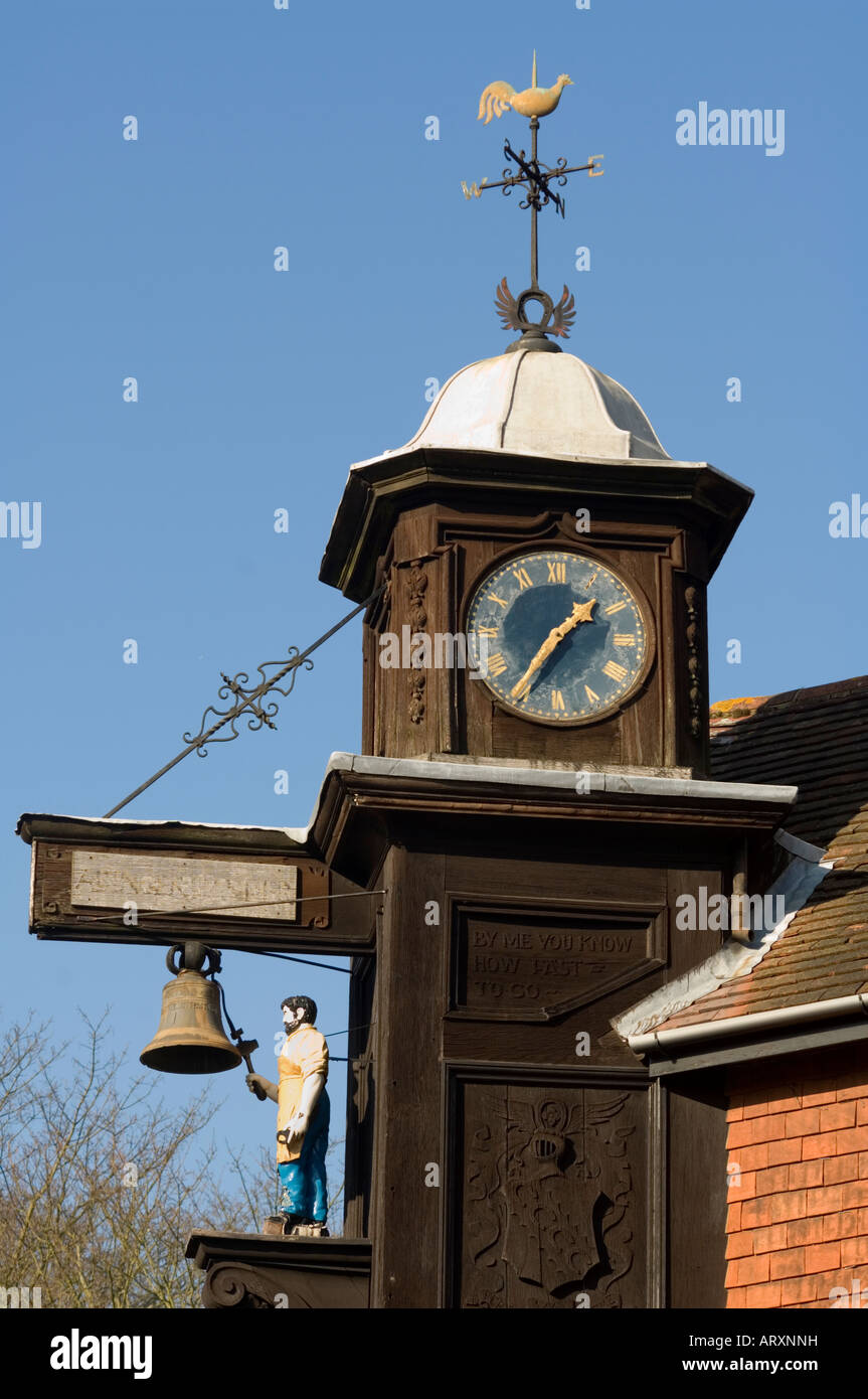 Jack the Blacksmith Clock Tower Abinger Hammer Surrey UK Stock Photo ...