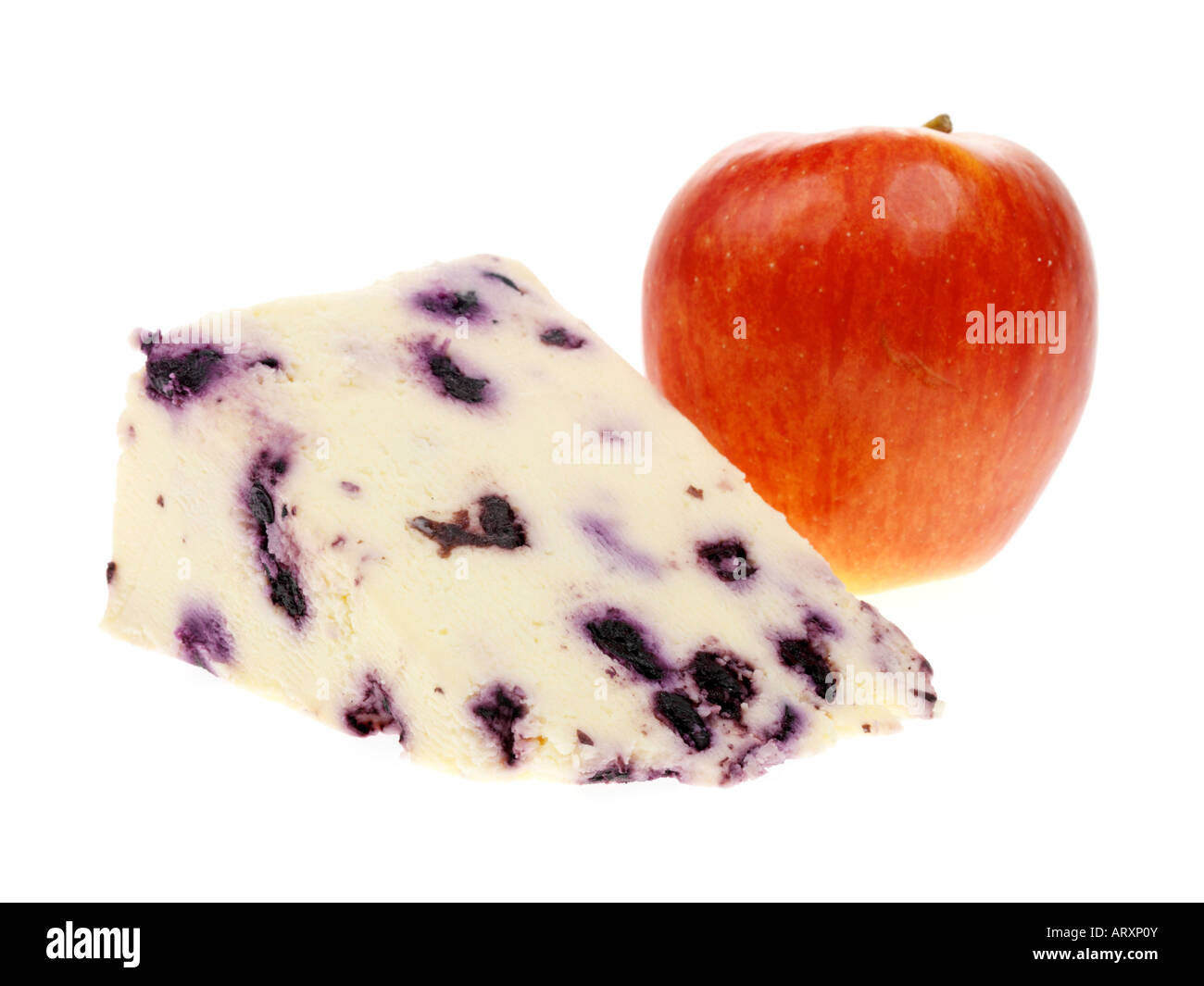 Blueberry White Stilton with Red Apple Stock Photo - Alamy