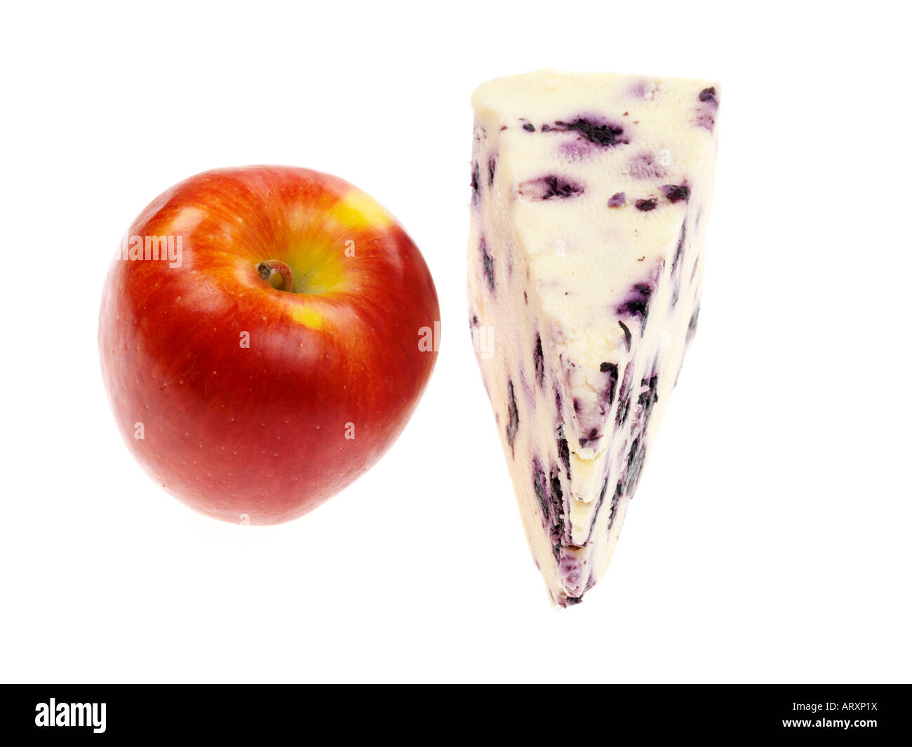 Blueberry White Stilton with Red Apple Stock Photo - Alamy