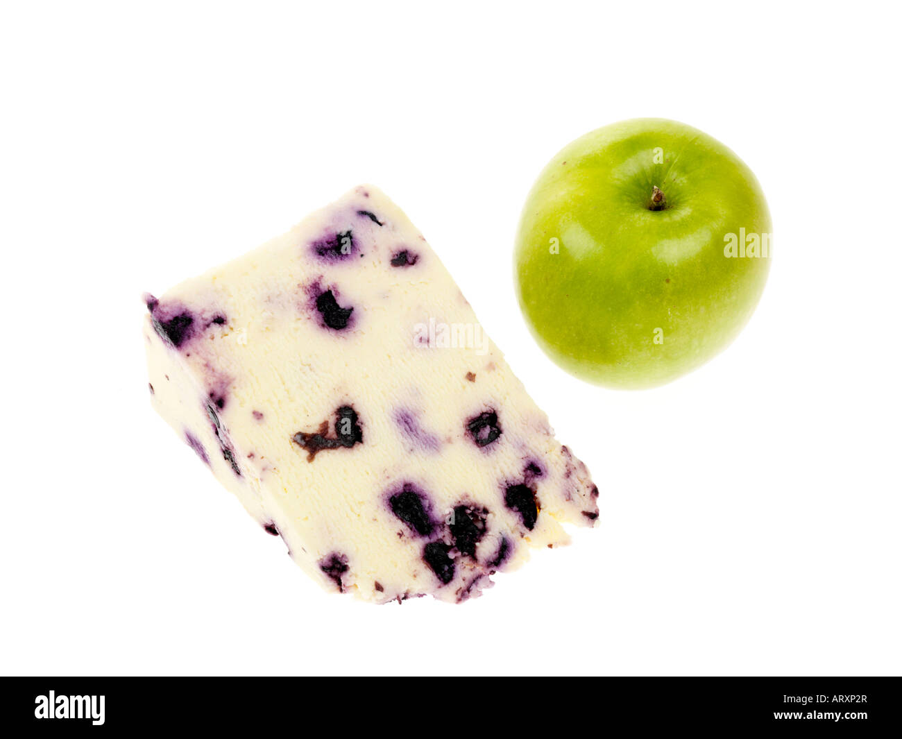 Blueberry White Stilton Cheese with Apple Stock Photo - Alamy