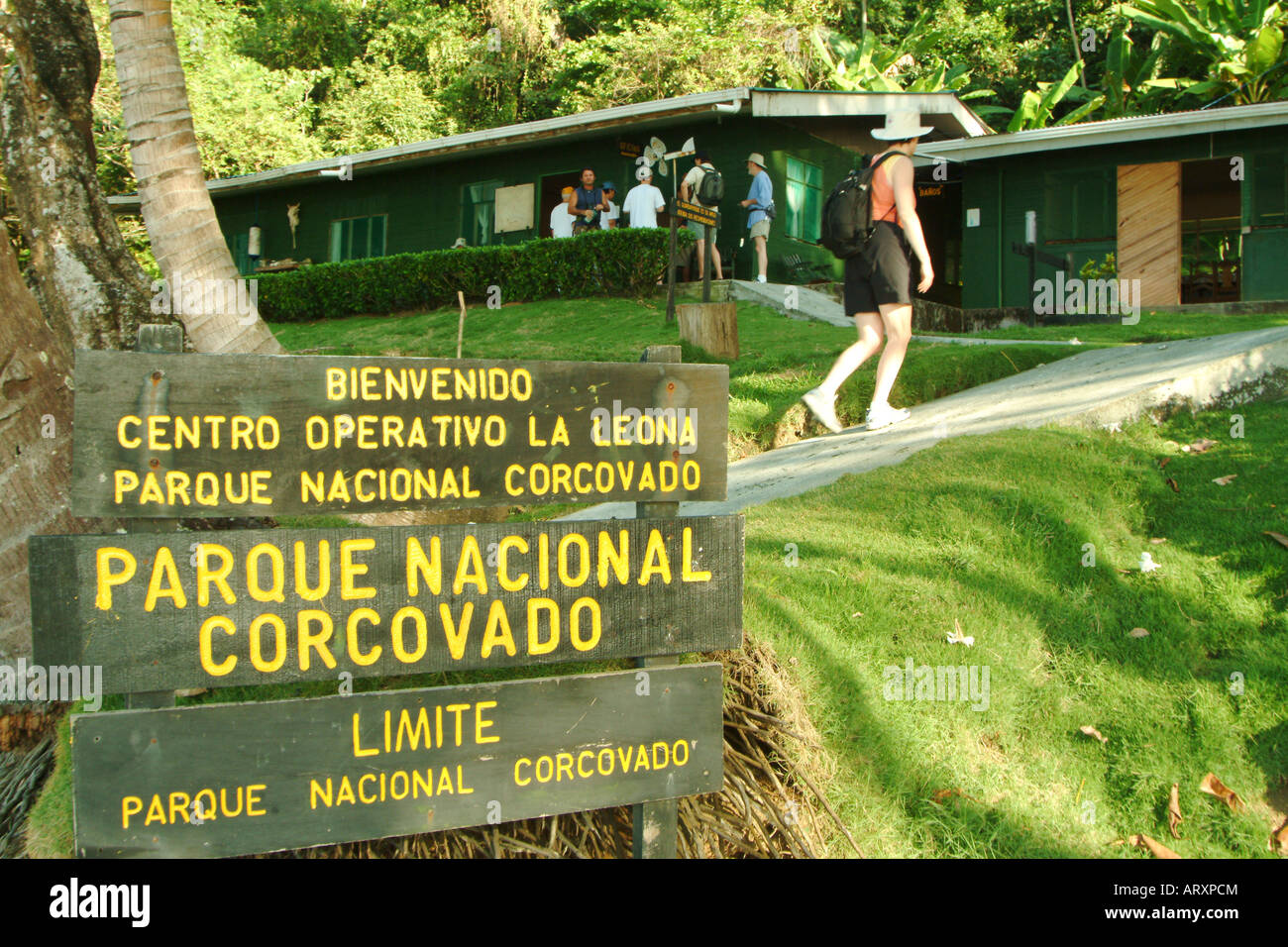 Entrance sign for Corcovado National Park, Costa Rica Stock Photo - Alamy