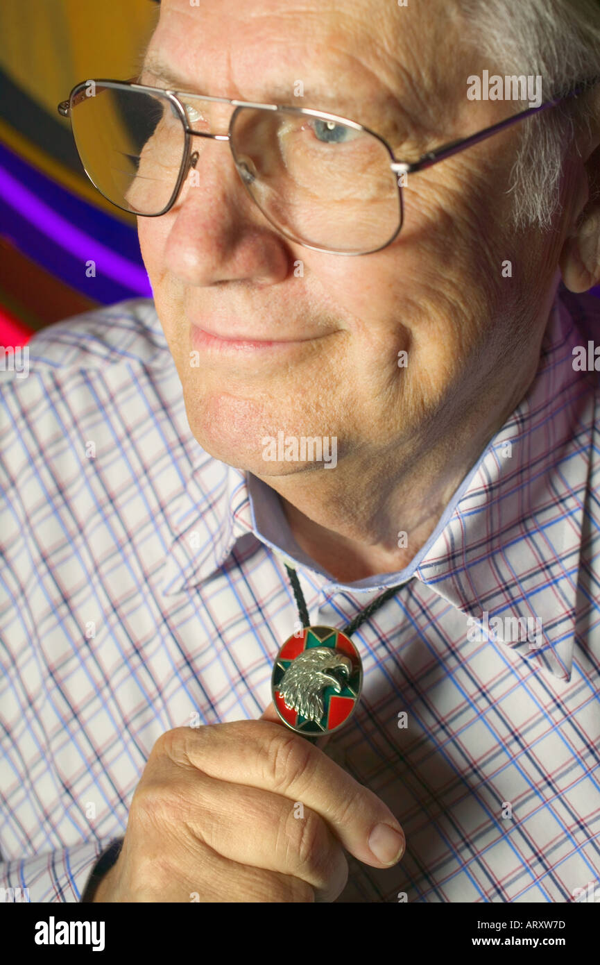 Senior Man with Bolo Tie Stock Photo - Alamy