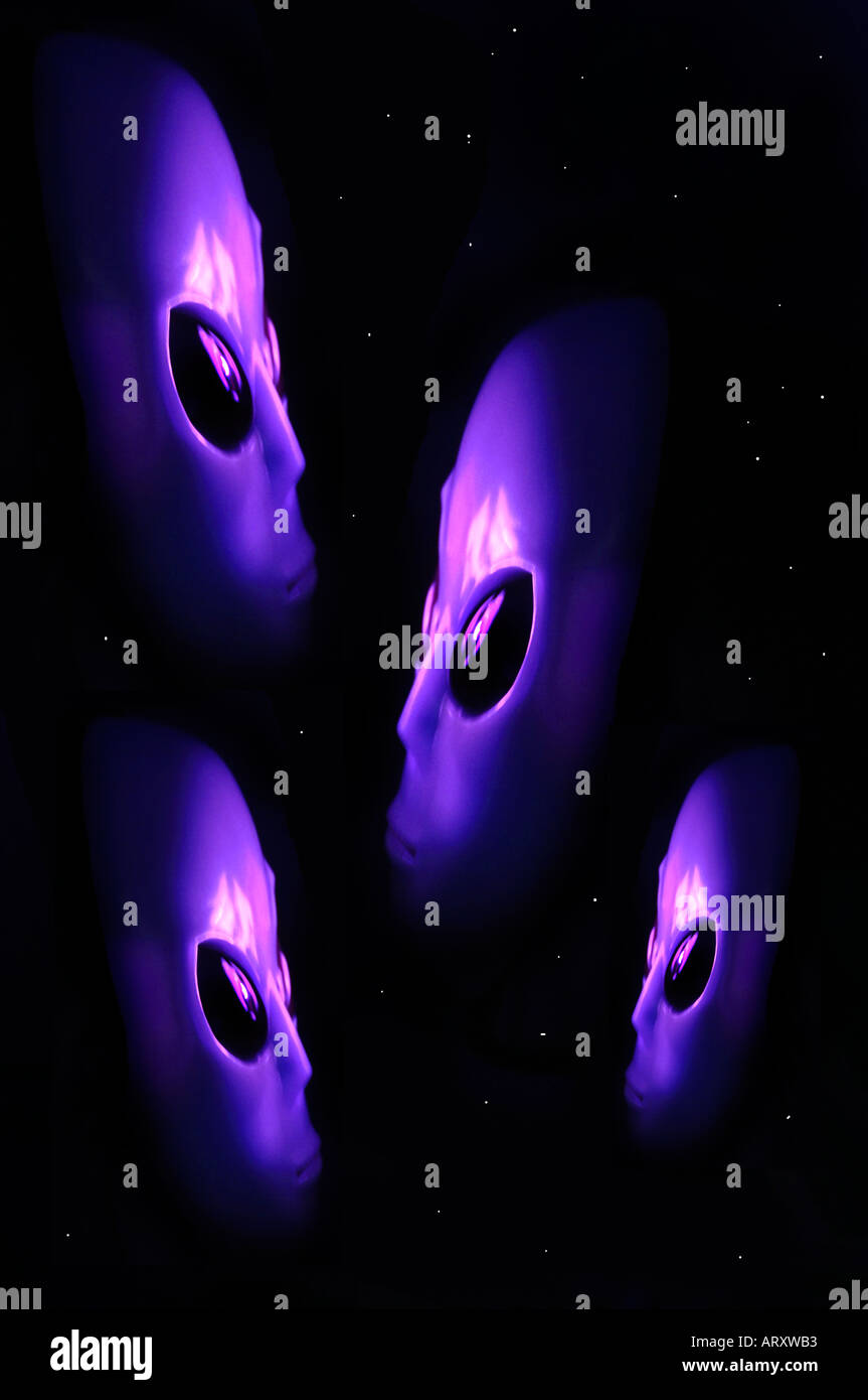 Portraits Of Aliens Known As The Greys Stock Photo - Alamy