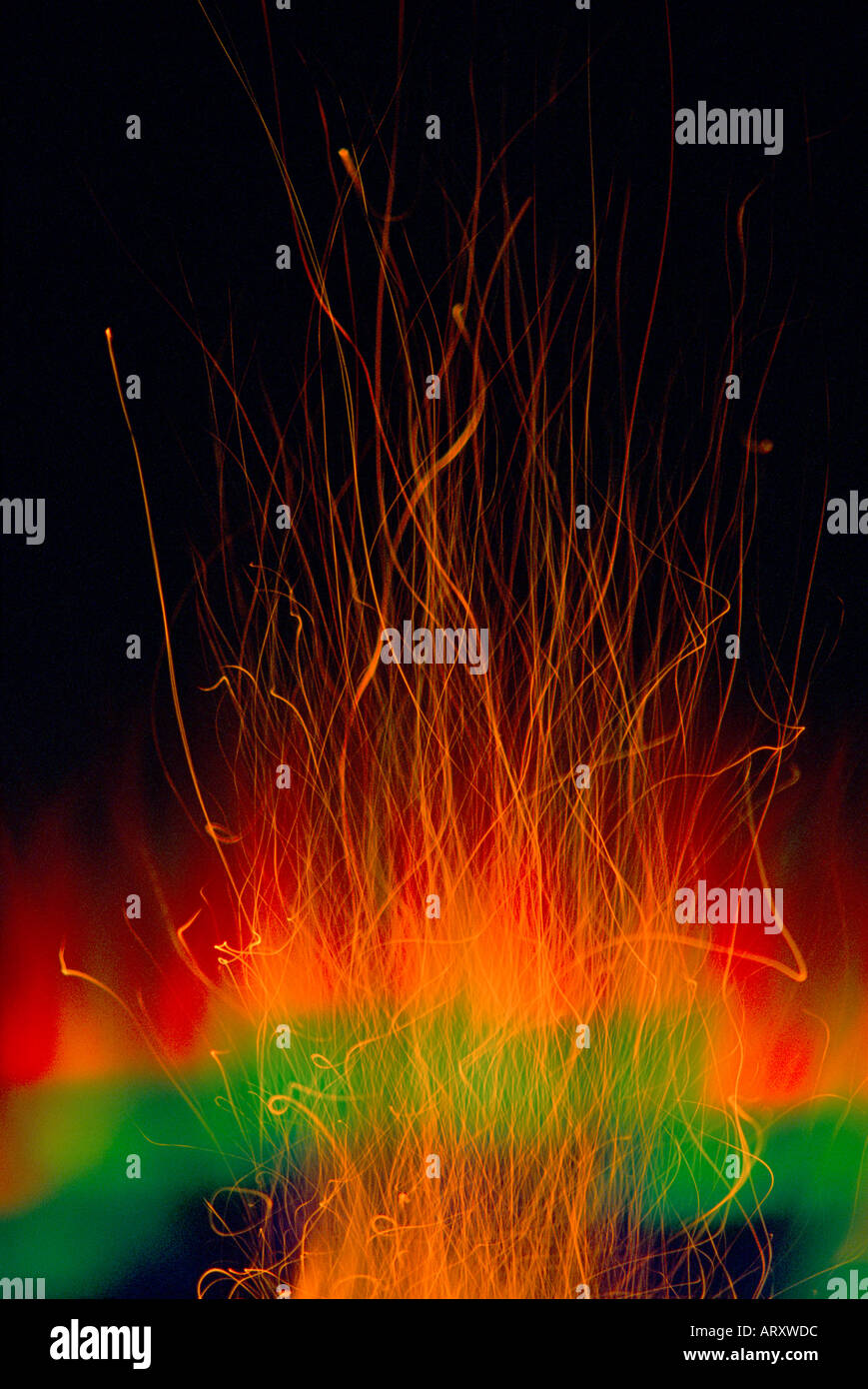special effect abstract spark trails flames color burst Stock Photo - Alamy