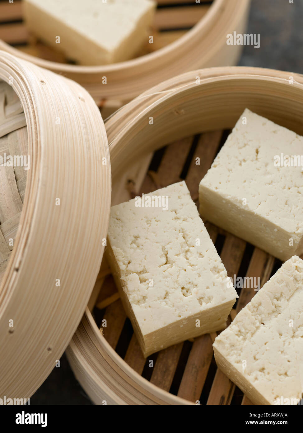 Tofu in bamboo steamer Stock Photo - Alamy