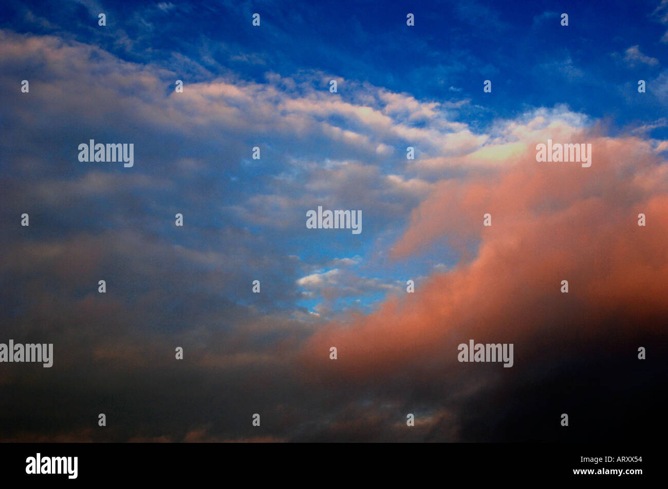 Natural Evening Red Sky At Night Stock Photo - Alamy
