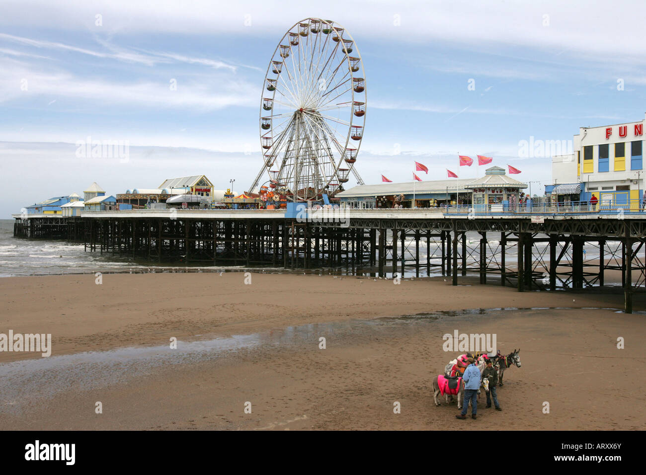 cityscape beach Blackpool landscape harbor Stock Photo - Alamy