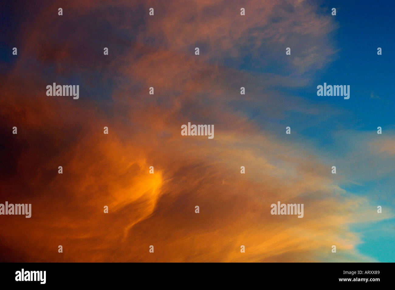 Natural Evening Red Sky At Night Stock Photo - Alamy