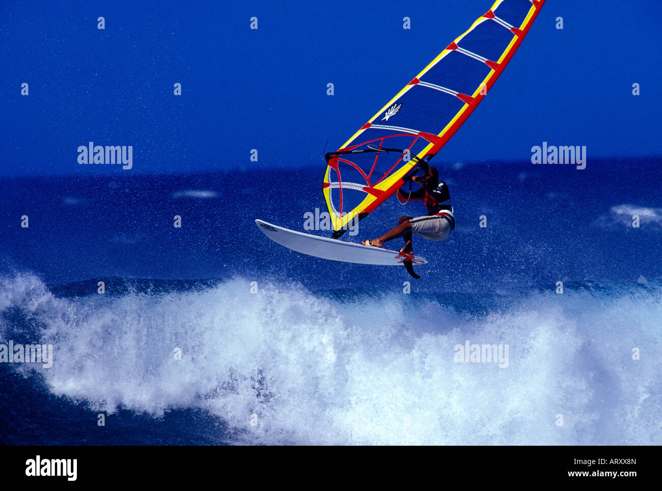 Windsurfer at Hookipa beach on Maui Stock Photo - Alamy