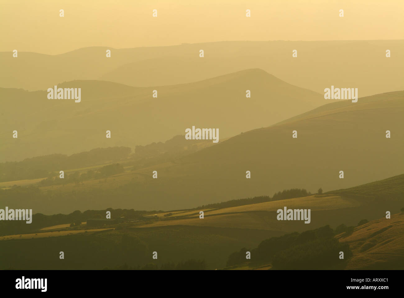 Stanage edge sunset near Hathersage Derbyshire Peak District National ...