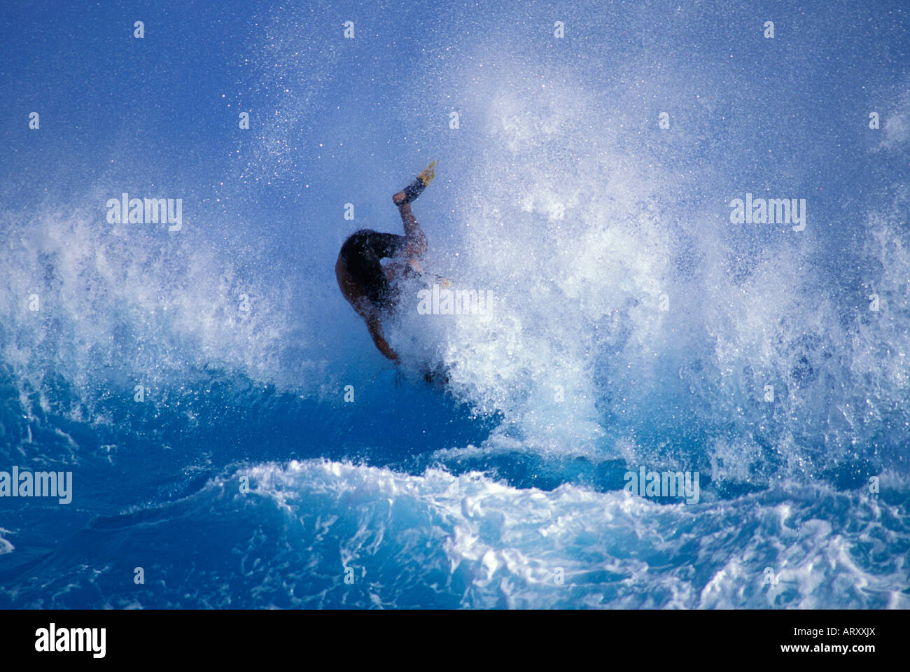 Body boarding at sandys beach on Oahu Stock Photo - Alamy