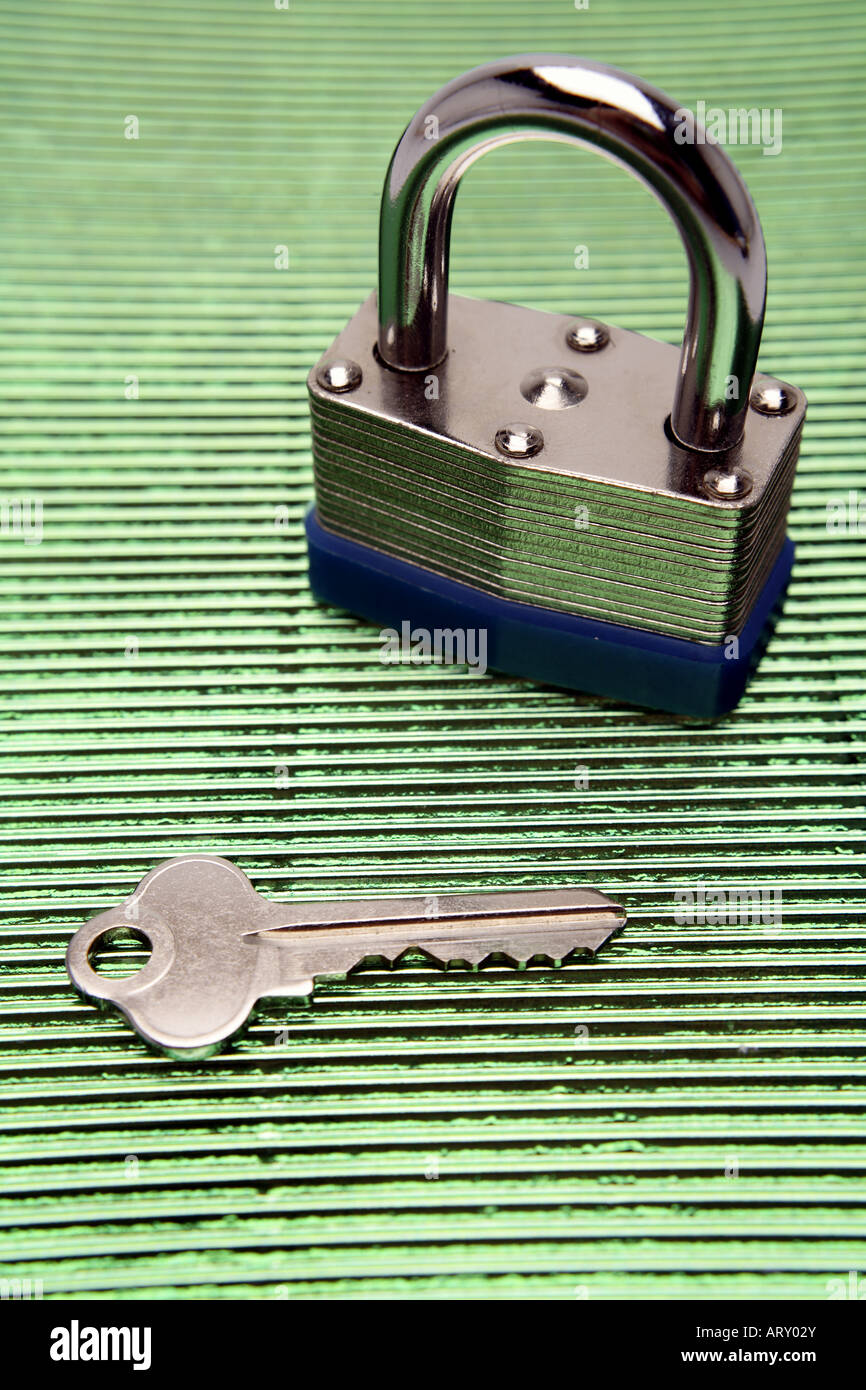 Padlock and key Stock Photo - Alamy