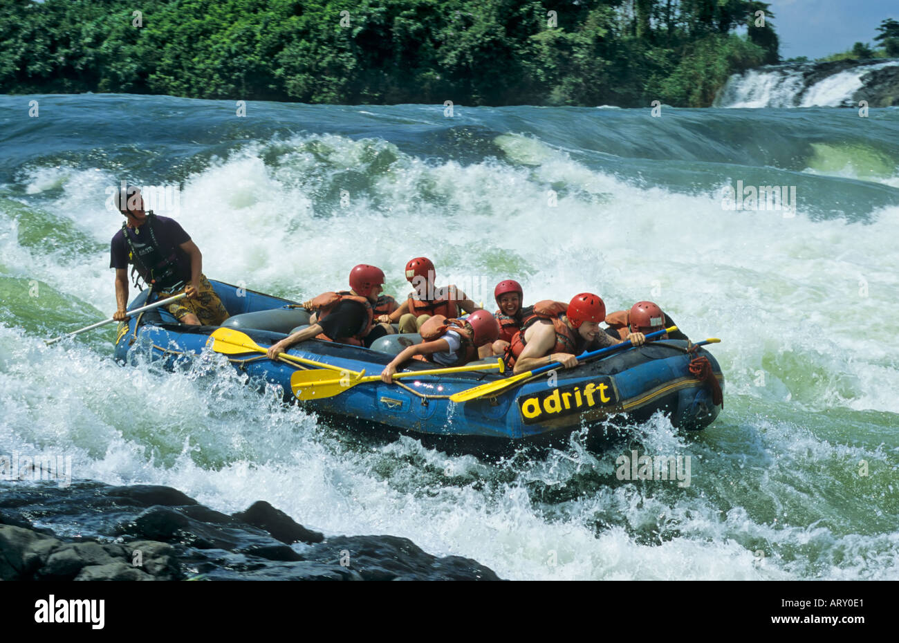 White water rafting on the River Nile, Jinja, Uganda Stock Photo - Alamy