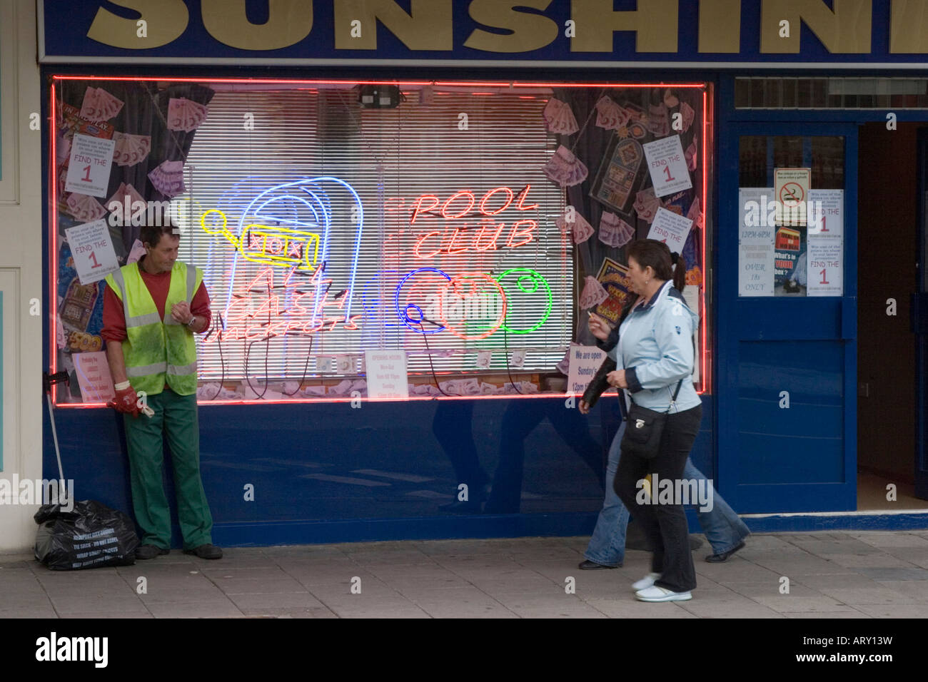 Sunshine pool club bar and amusements in Newport Stock Photo - Alamy