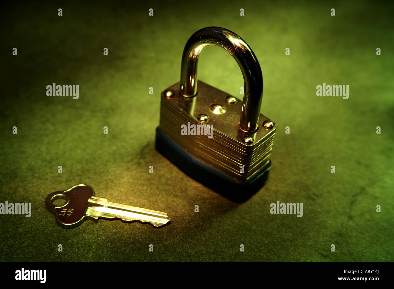 Padlock and key Stock Photo - Alamy