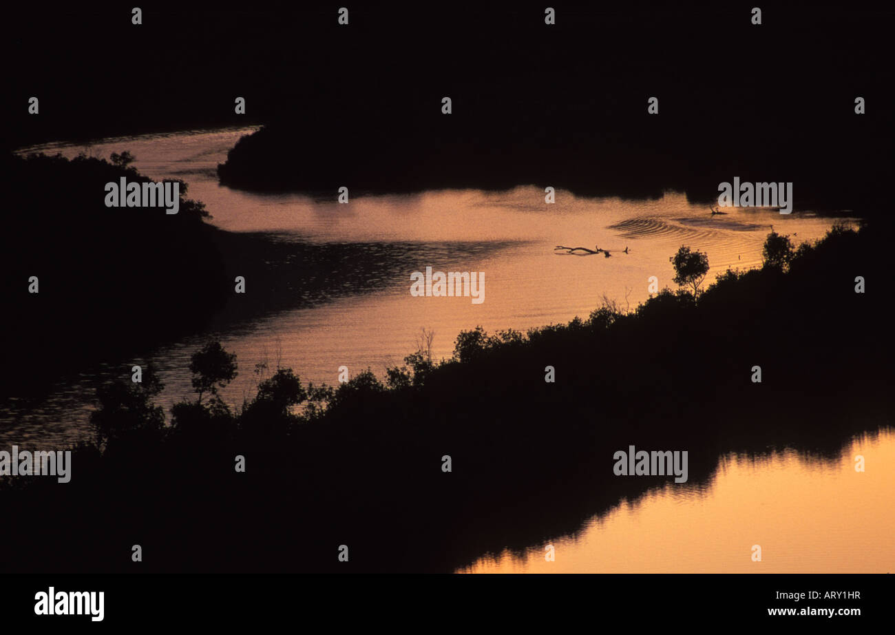 Menehune Fishpond (Alekoko) and Huleia River at sunset, near Nawiliwili ...