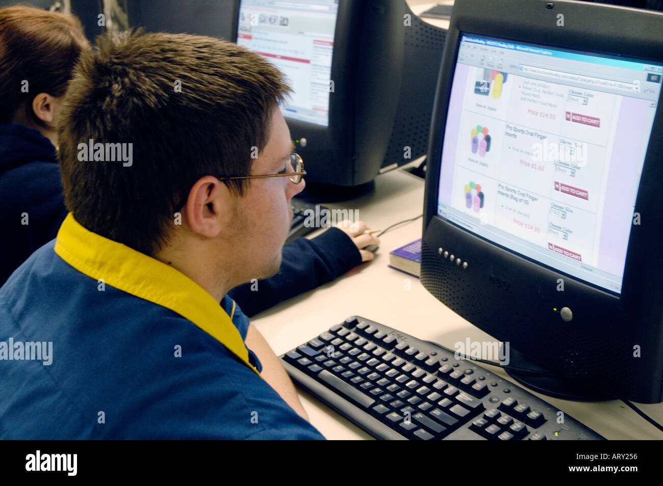 High school students work in a computer laboratory Stock Photo - Alamy