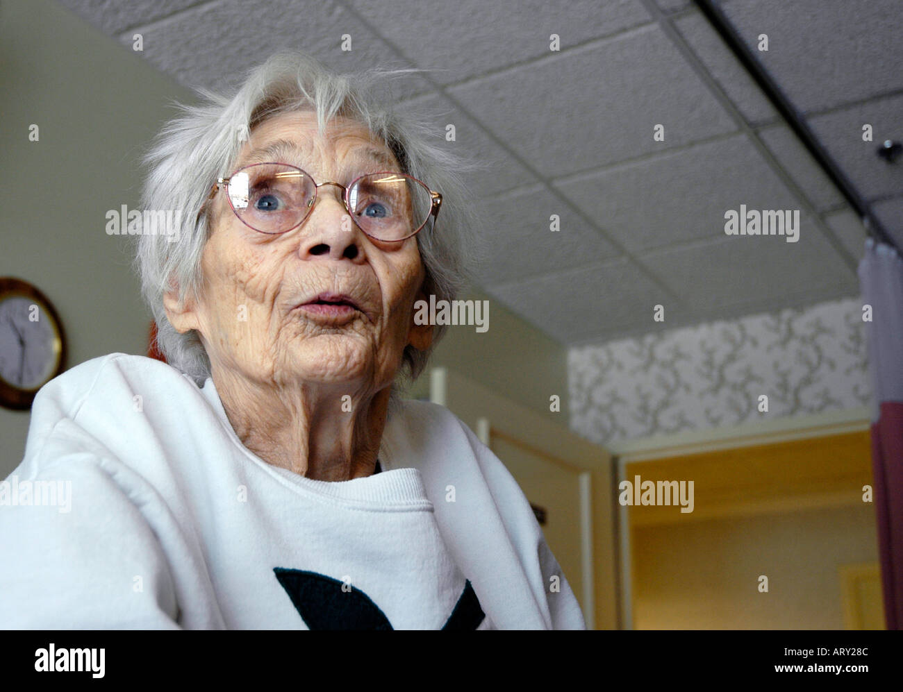 Senior men and women go through medical rehabilitation after suffering ...