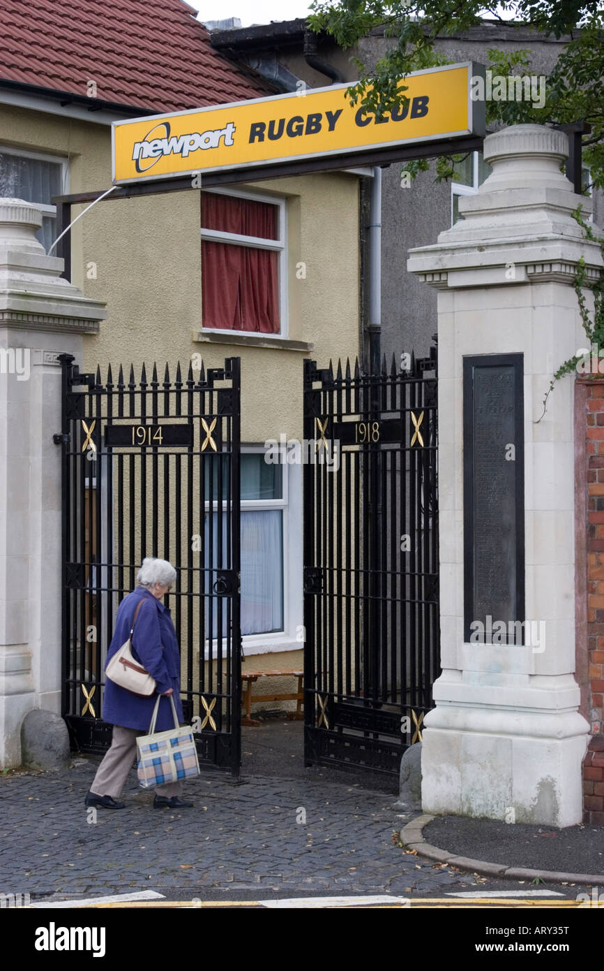 The gates of Newport Rugby Club Stock Photo - Alamy