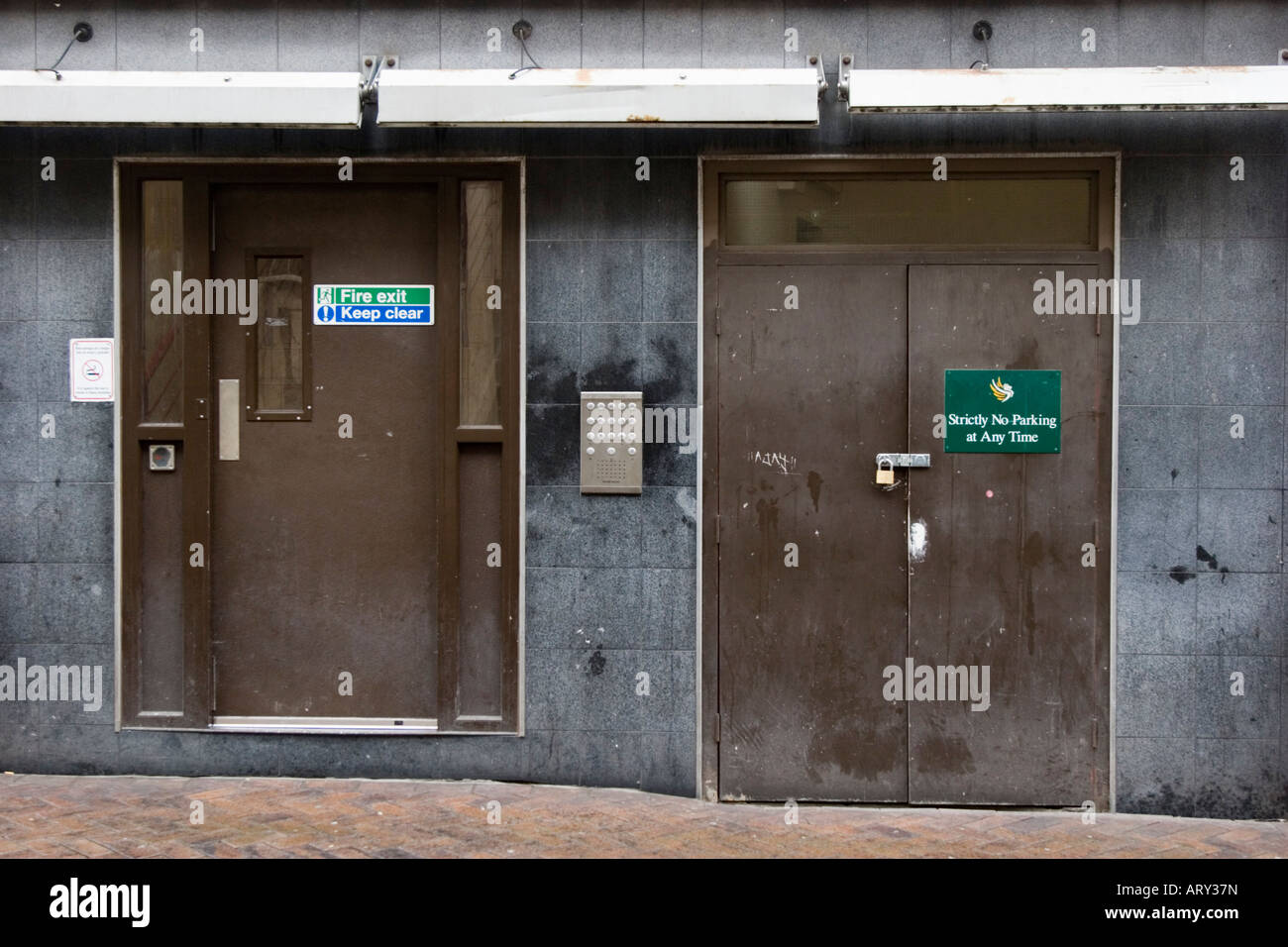 Locked security doors and fire exit Stock Photo - Alamy