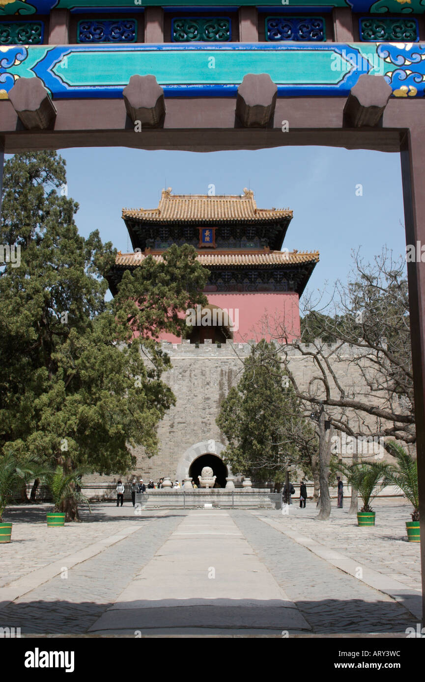 Ming Tombs the Changling Tomb looking at the spirit tower Stock Photo ...