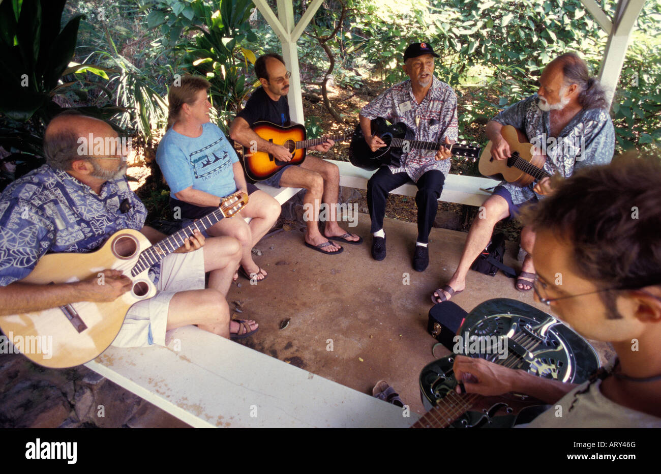 Group making music at Bailey House Museum, historical mission house ...