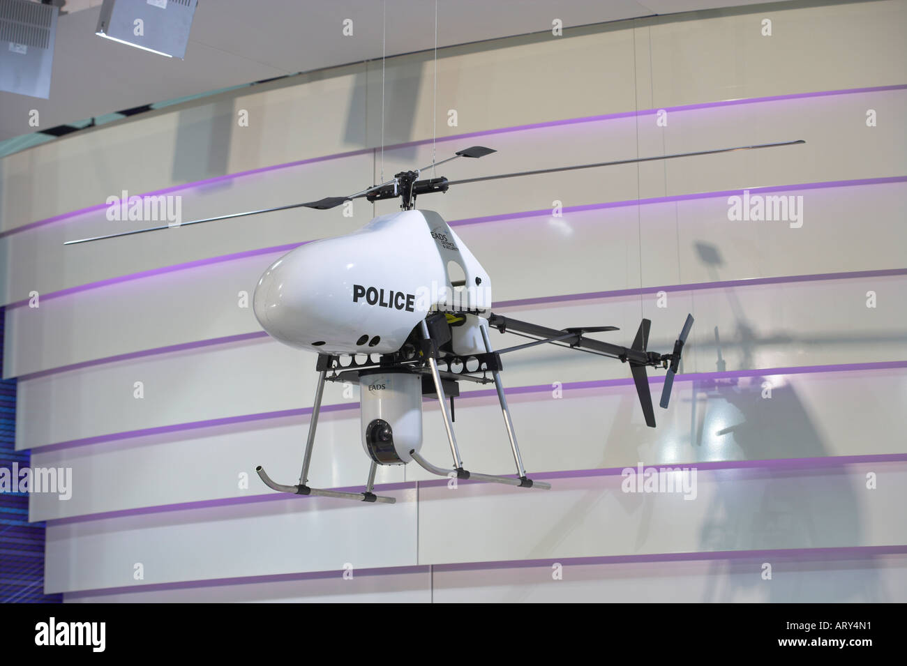 Scorpio Multi-purpose Light VTOL UAV System with purple lit background ...