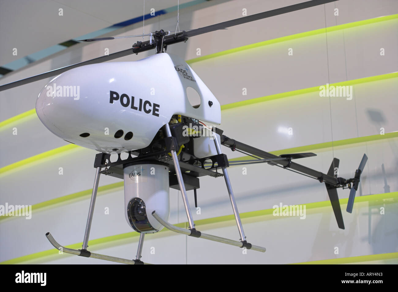 Scorpio Multi-purpose Light VTOL UAV System with yellow lit background ...