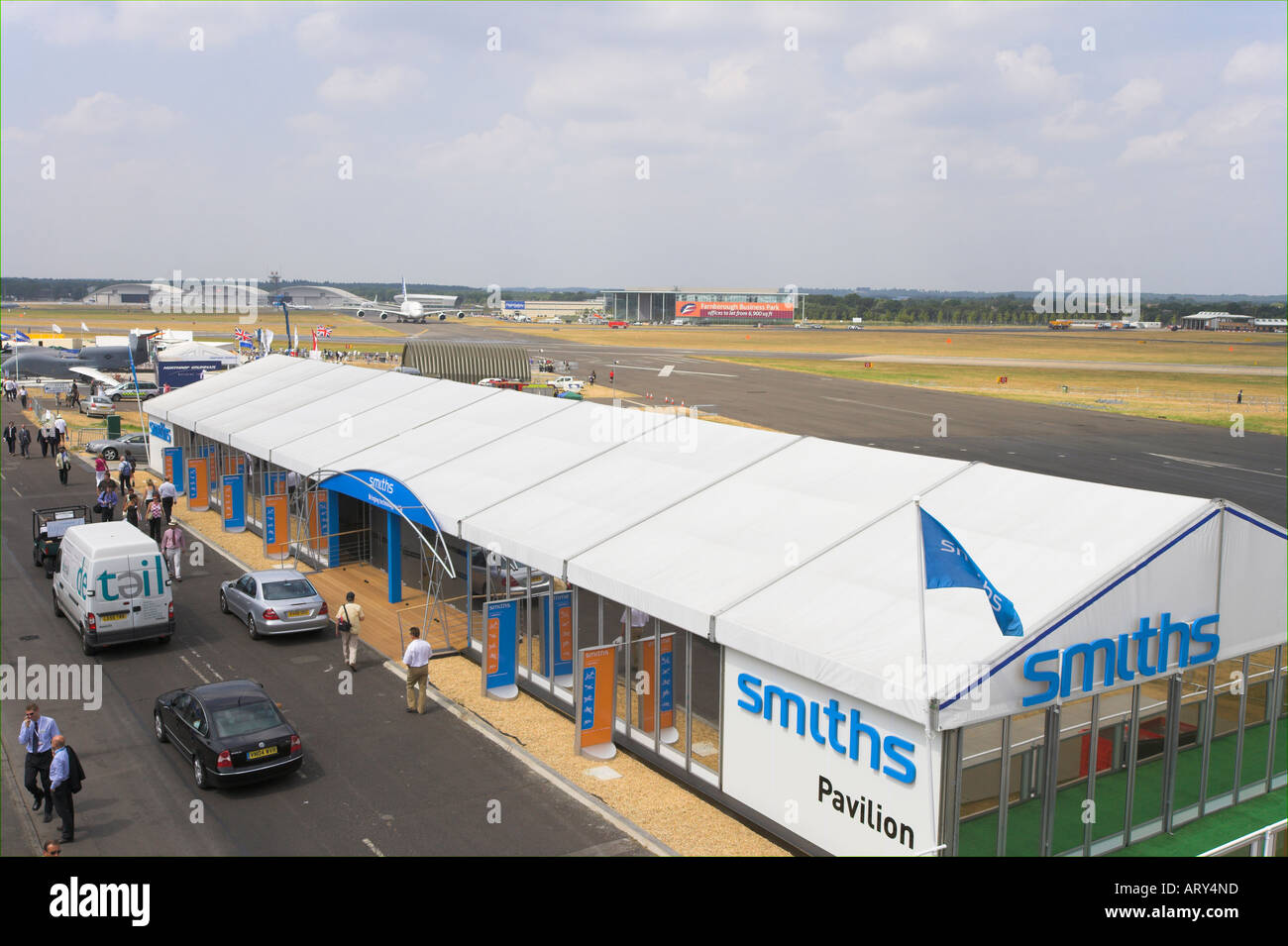 View of the Farnborough Airfield from the Media Centre Stock Photo - Alamy