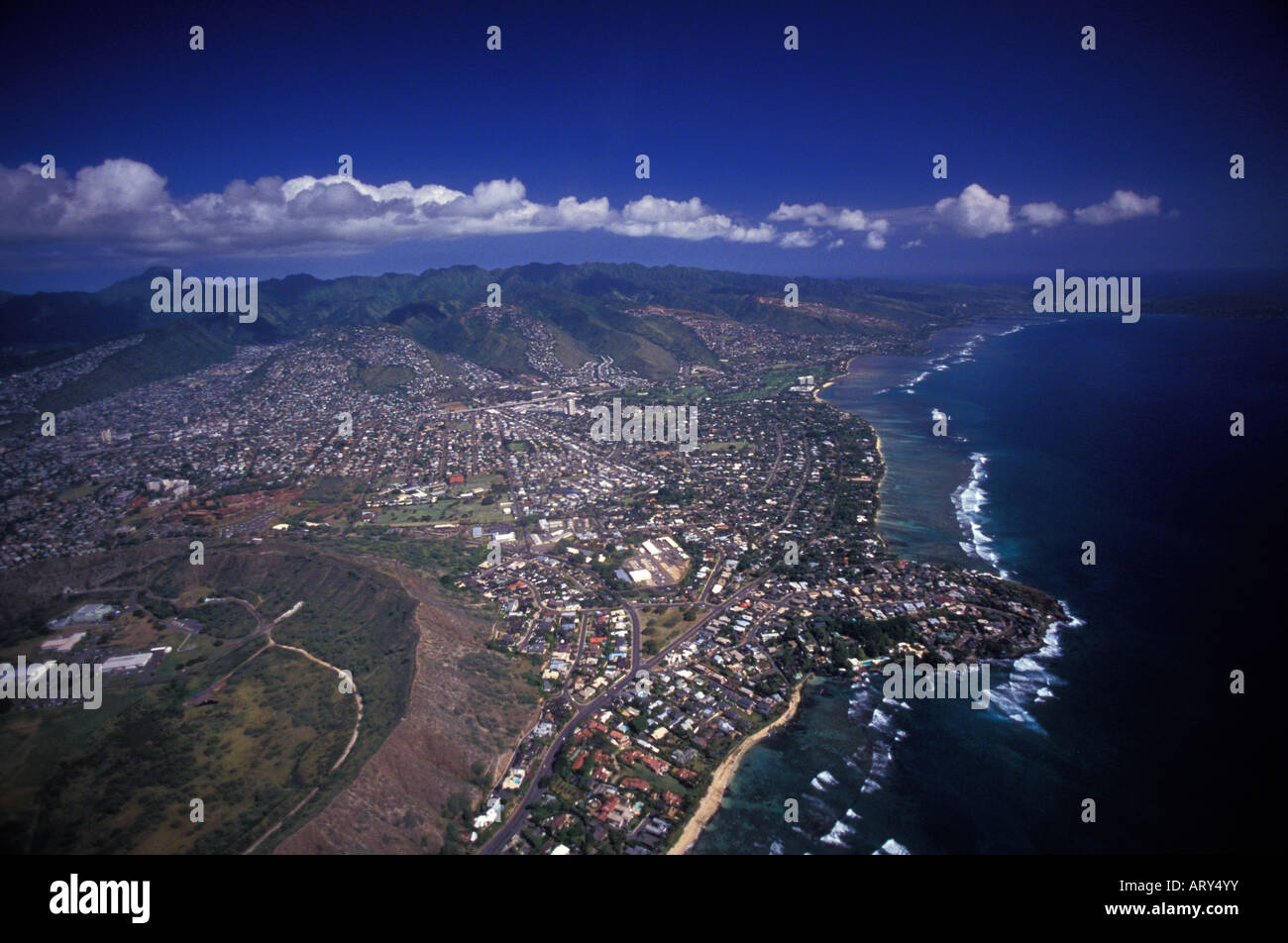 An aerial view of the Waialae-Kahala area of Oahu Stock Photo - Alamy