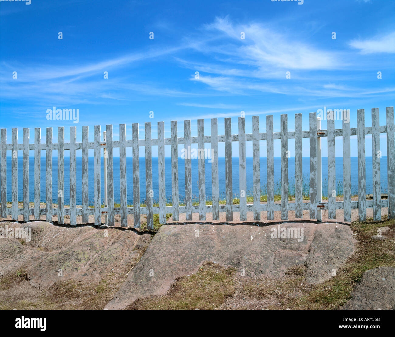 fence in New Cape Spear Newfoundland Stock Photo - Alamy