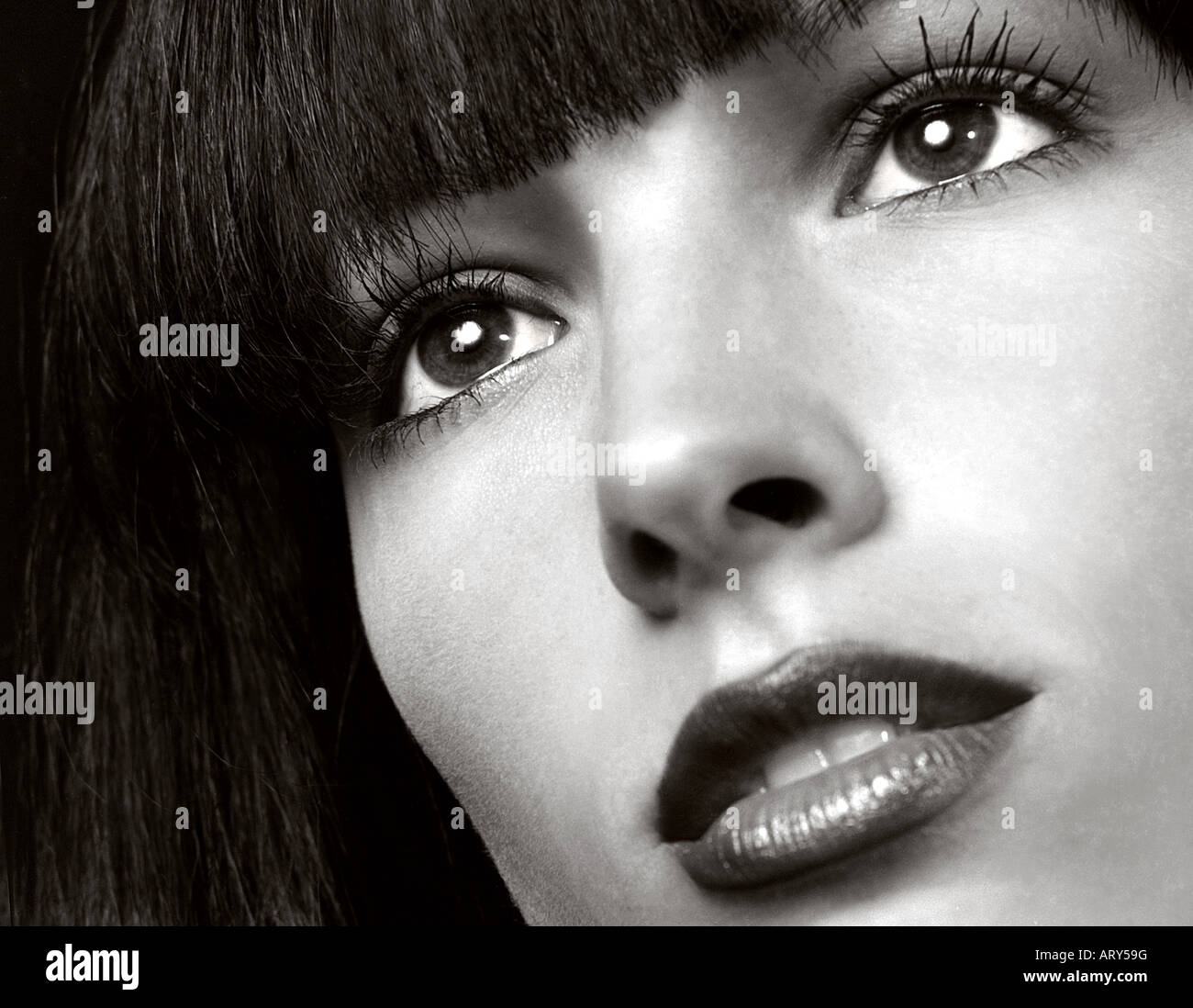 woman face looking up Stock Photo - Alamy