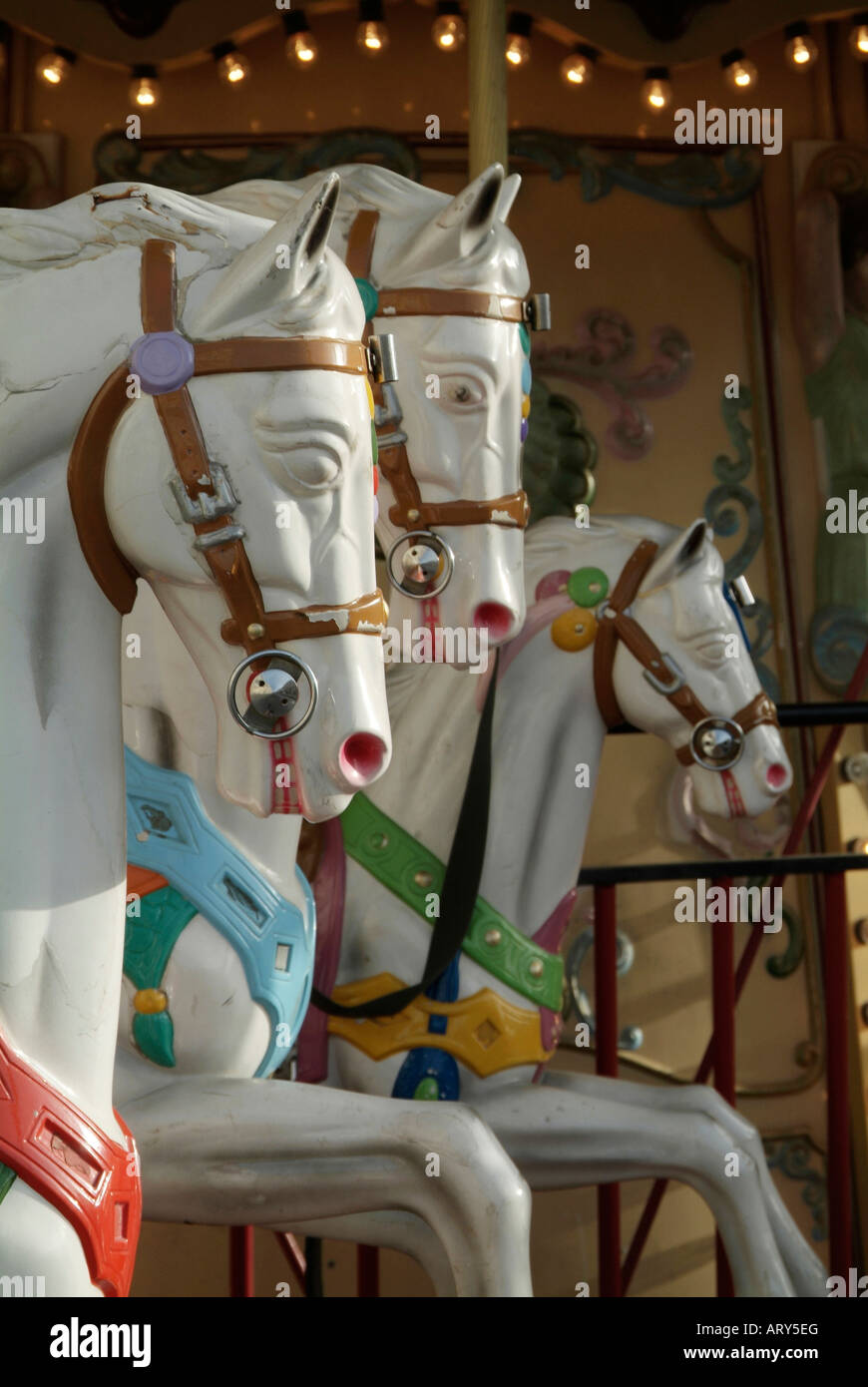 carousel horse funfair fun fair fairgroung ground Stock Photo - Alamy