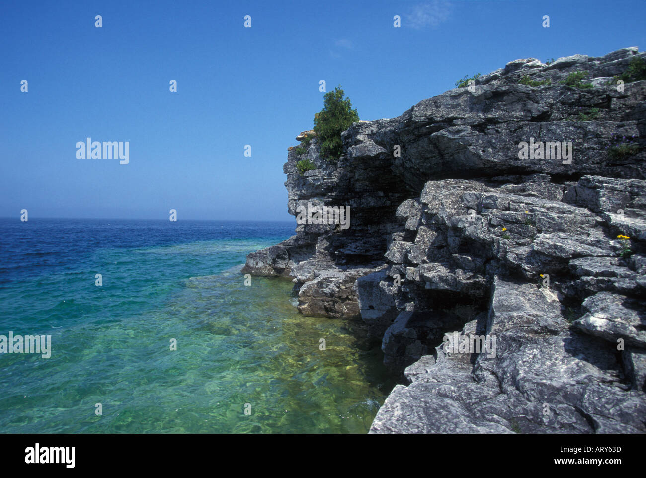 rocks and water Georgian Bay Ontario Canada Stock Photo - Alamy